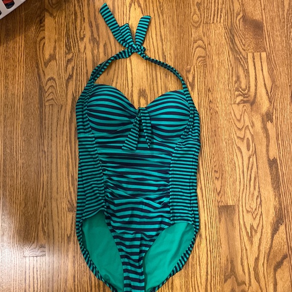 Merona | Swim | Merona Black And Green One Piece Halter Swimsuit | Poshmark
